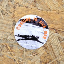 *CALLING IN SICK* laying down circle sticker - BLUE LUG GLOBAL ONLINE STORE